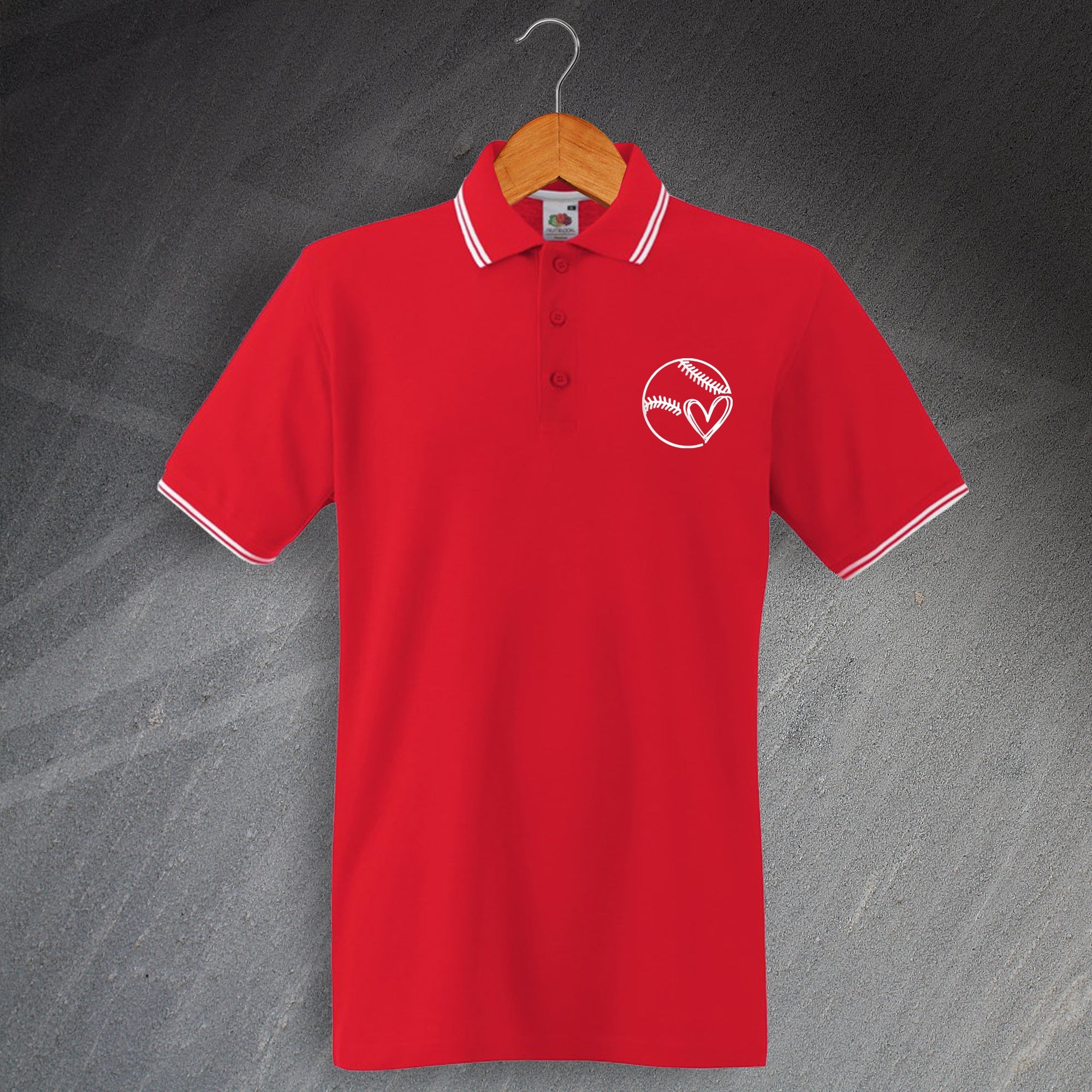 Baseball Polo Shirt | Embroidered Baseball Heart Clothing for Sale ...