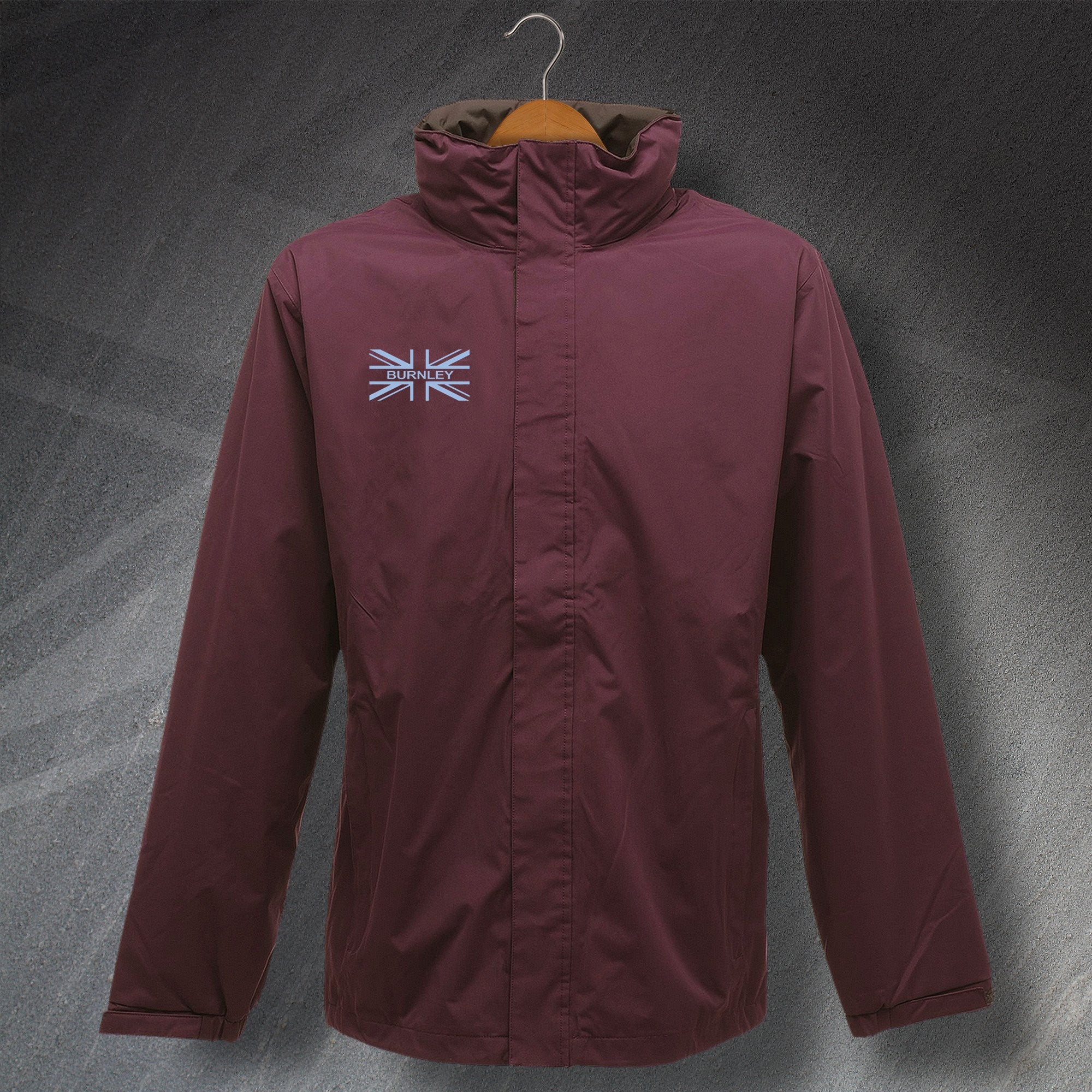 Burnley Waterproof Jacket with Embroidered Union Jack Flag in 6 Sizes ...