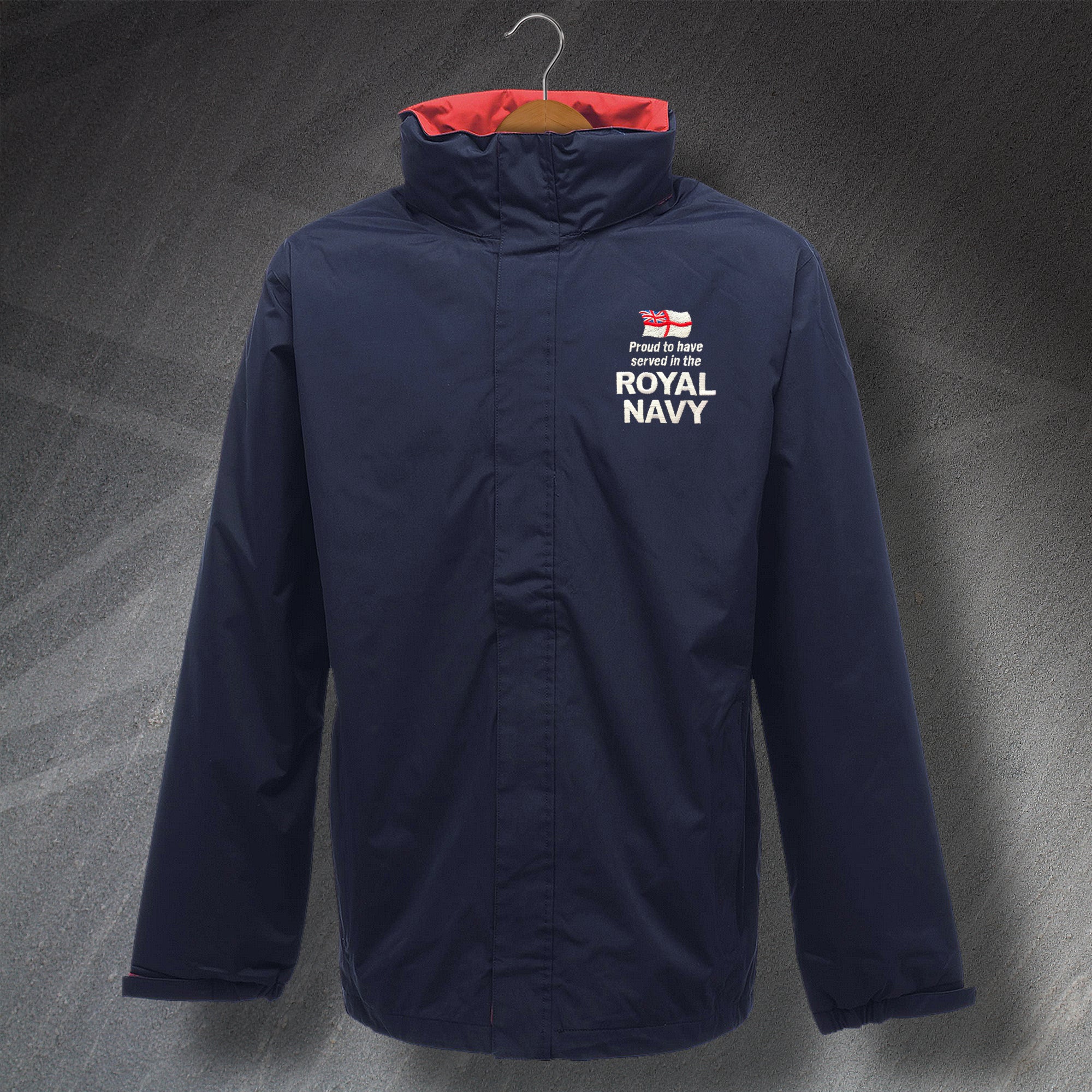 Royal Navy Jacket | Embroidered Navy Waterproof Clothing for Sale ...